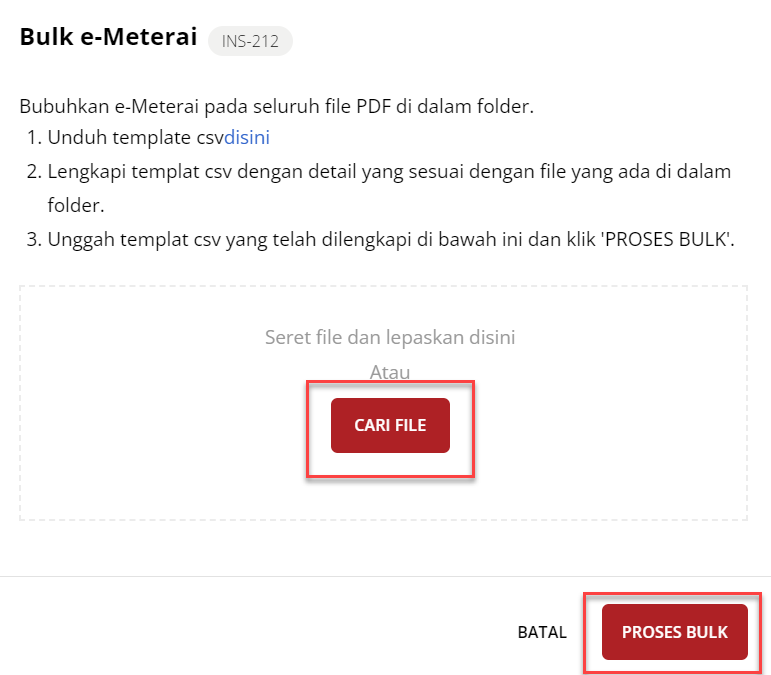 Cara Menggunakan Bulk E Meterai Di Onlinepajak